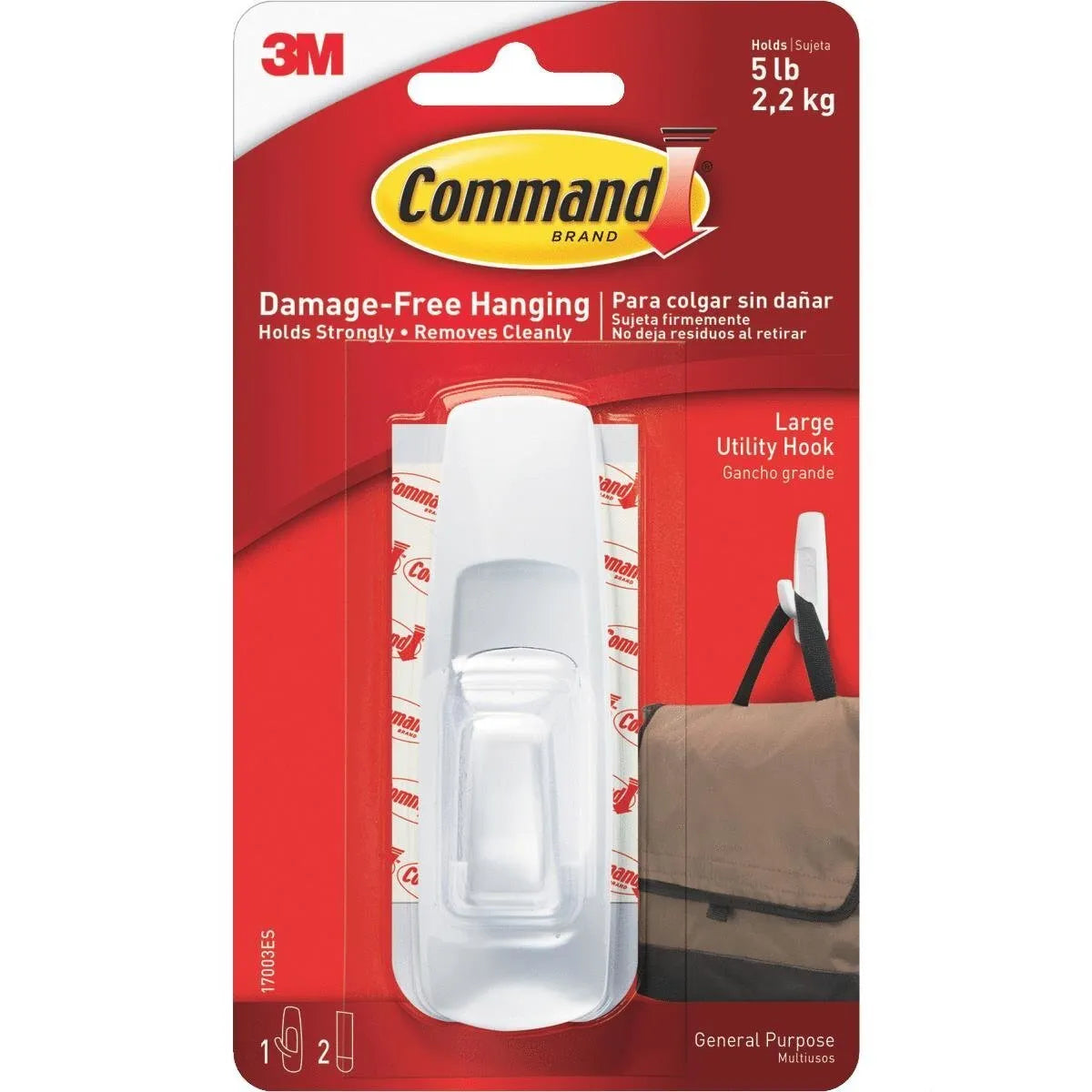Large Command Hook | White – Howard Community College Campus Store